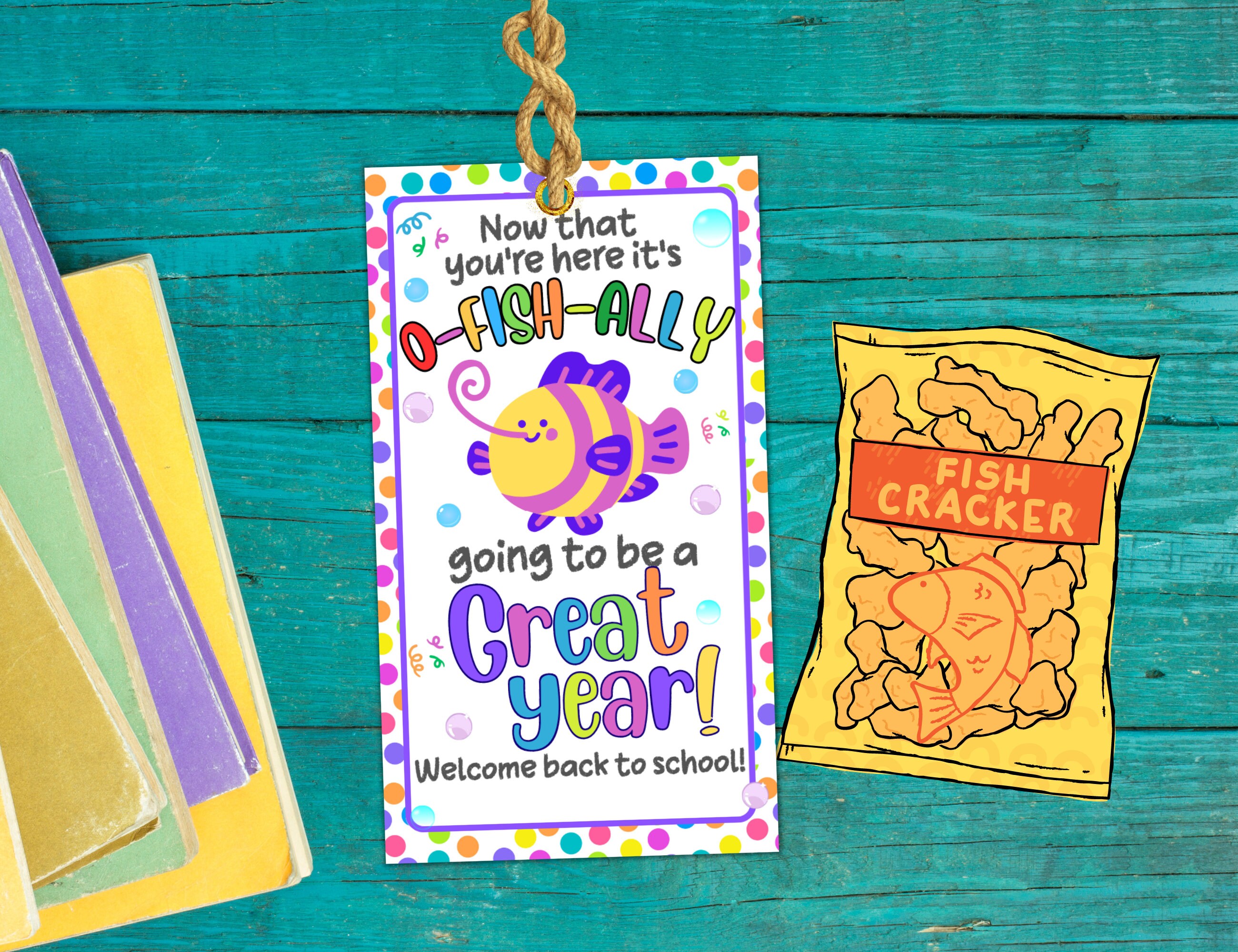 Gold Fish Back to School Tag, First Day of School Tag, O-FISH-ALLY Gift ...