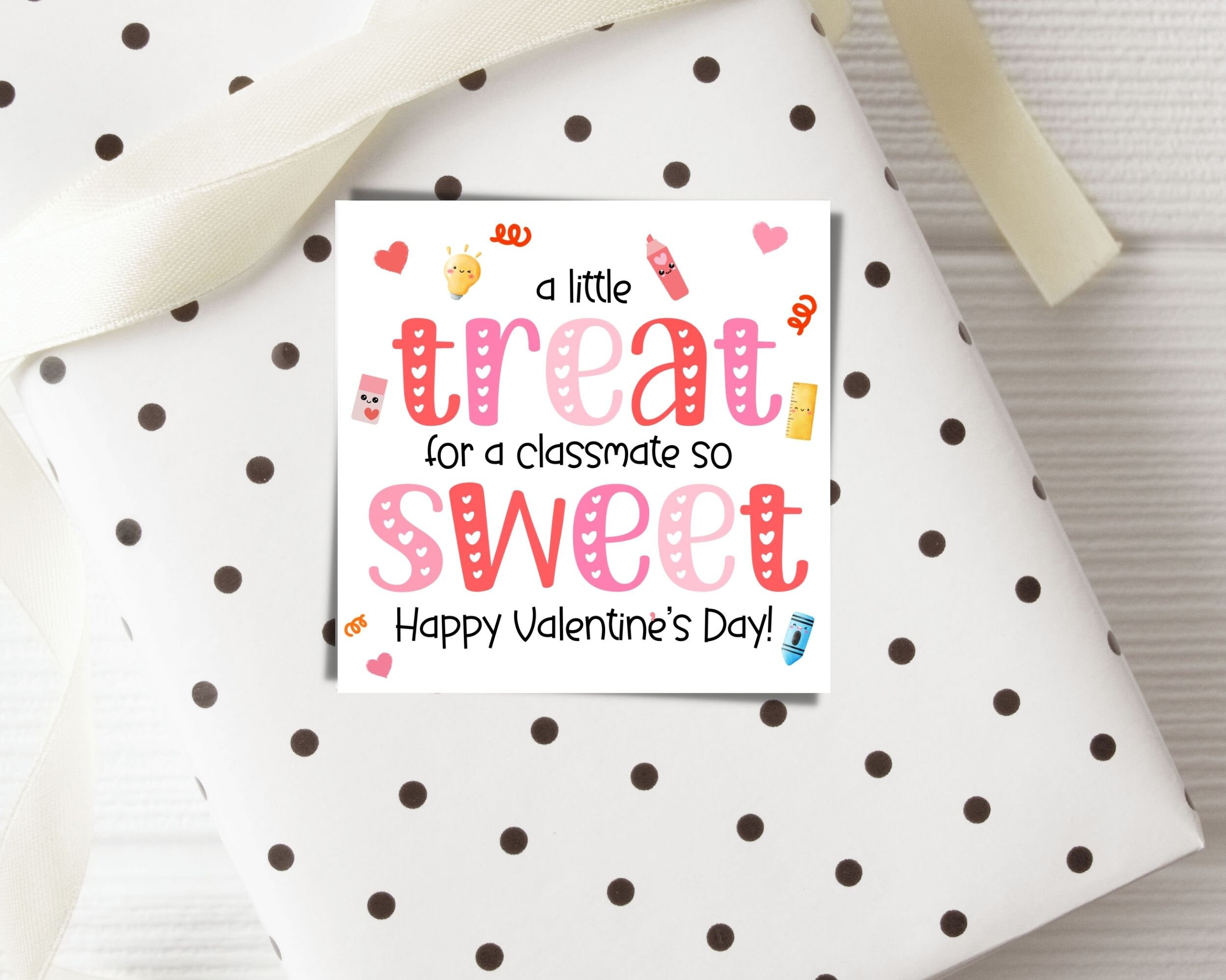 Classmate Valentines Treat Tag, Kids Classroom Valentines Tags, Kids ...