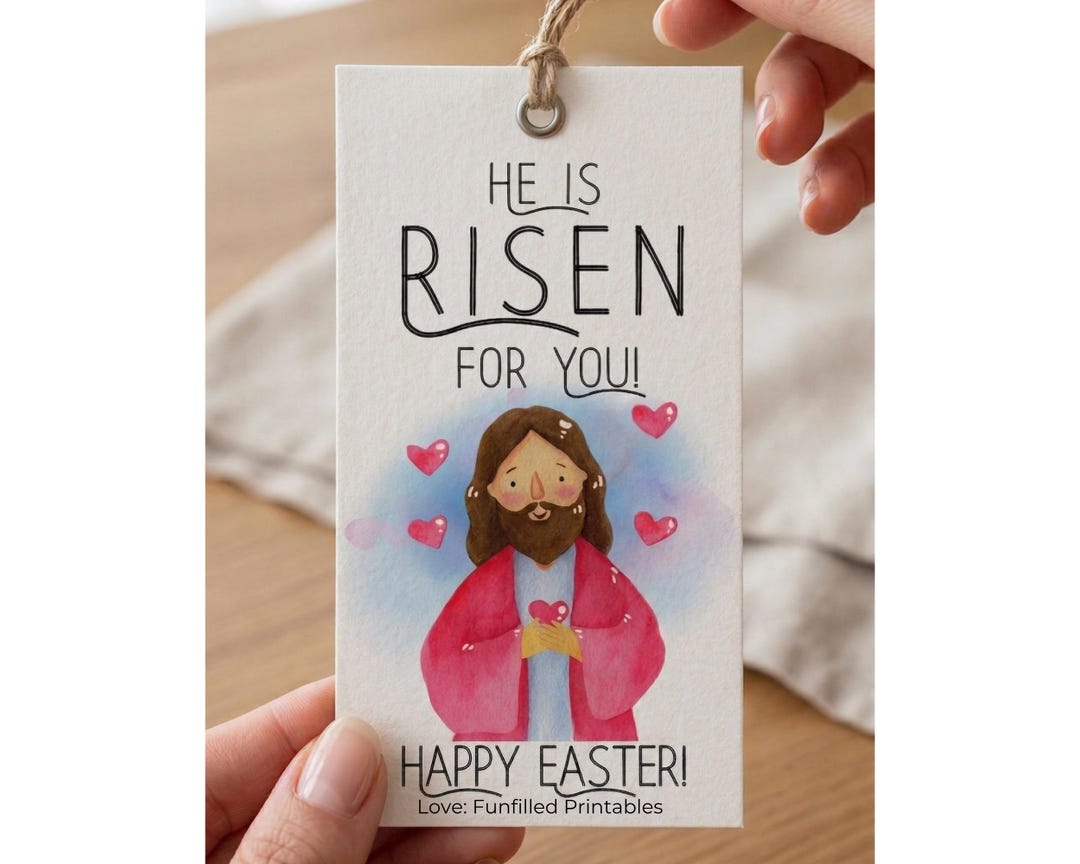 He is Risen Christian Easter Tags, Jesus Gift Tags LDS, Church Gift ...