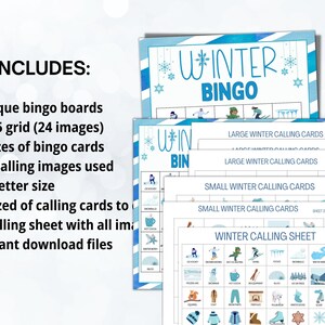 200 Winter Bingo Cards Printable, Kids Winter Activity, Winter Party ...