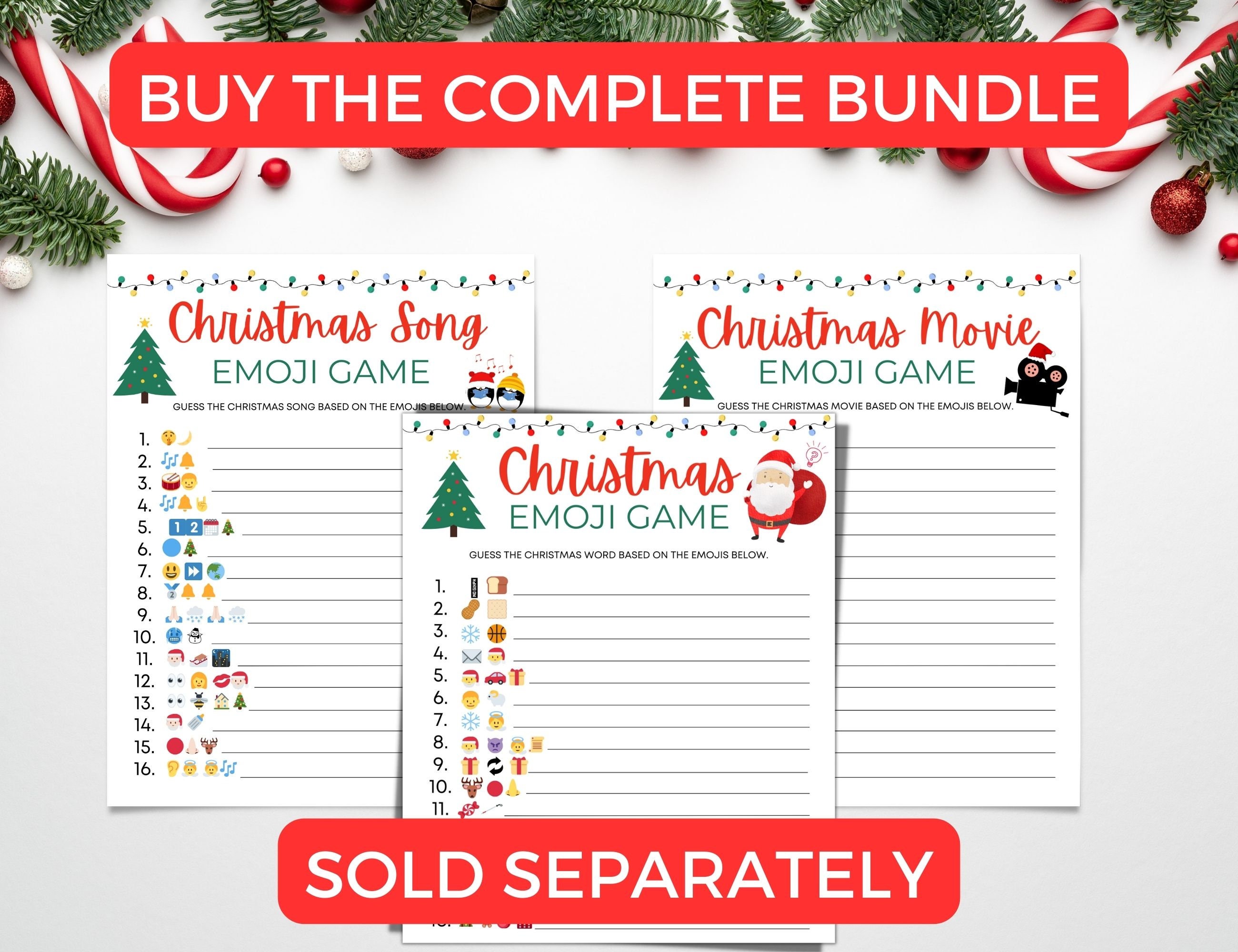 Christmas Emoji Game, Fun Christmas Game for Kidsteens and Adults ...