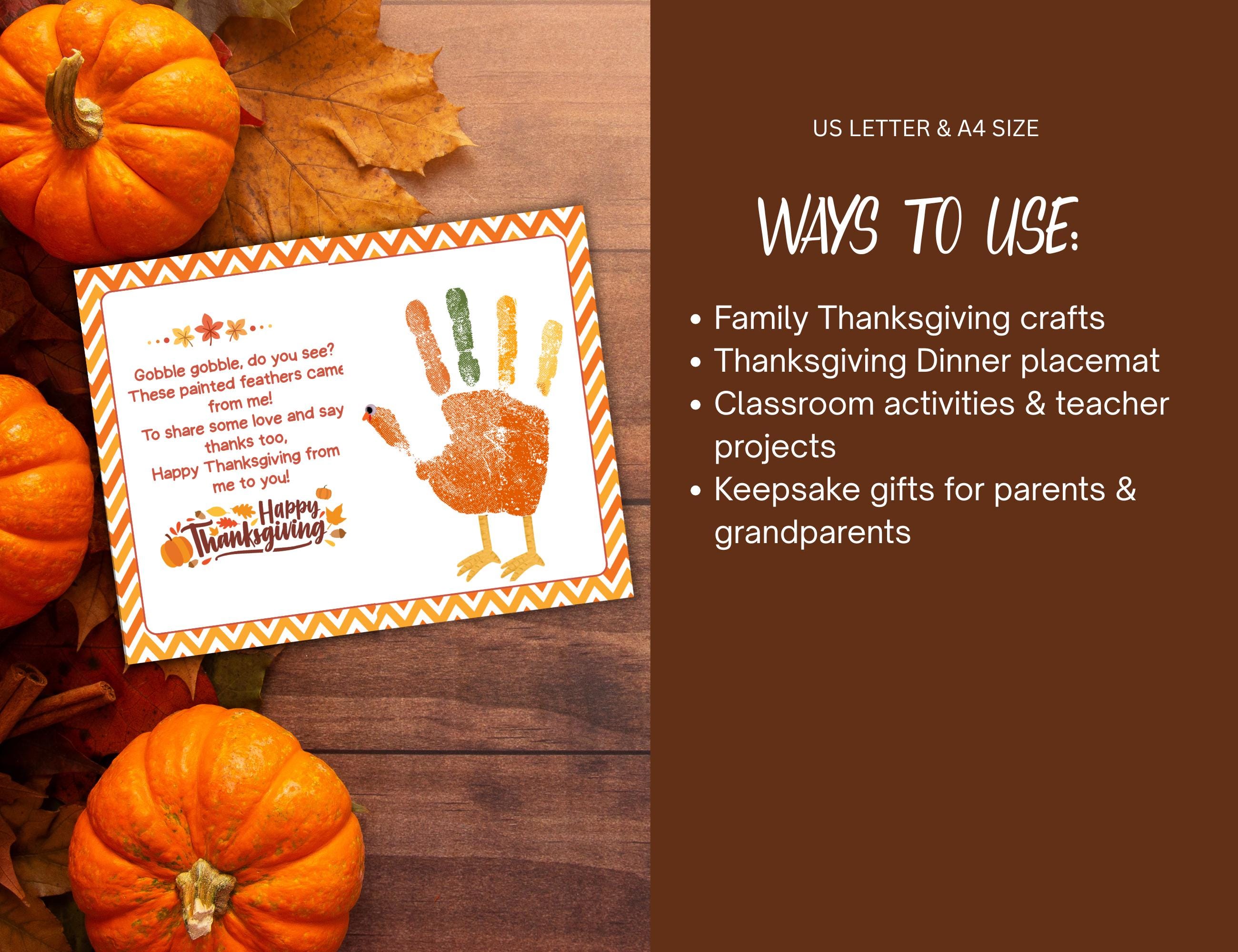 Turkey Thanksgiving Handprint Craft, Handprint Keepsake, Turkey ...