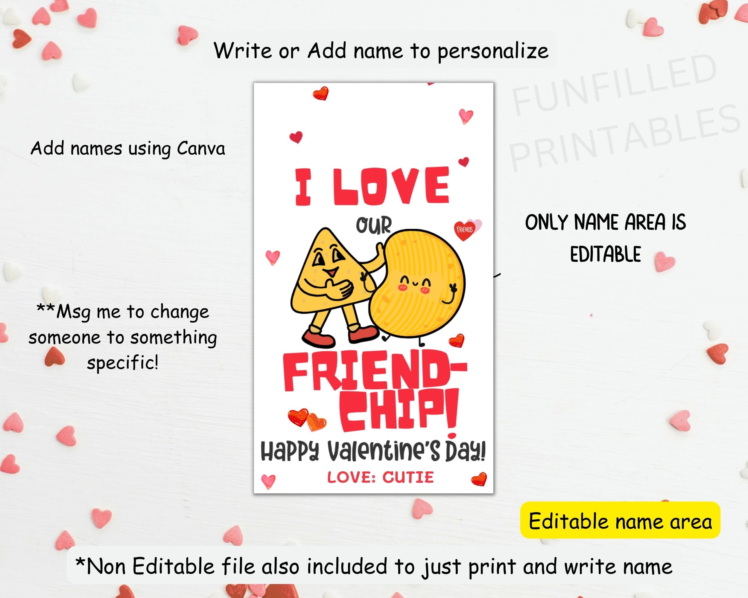 Valentines Chip Bag Tag, Kids Classroom Valentines Day Gifts for School ...