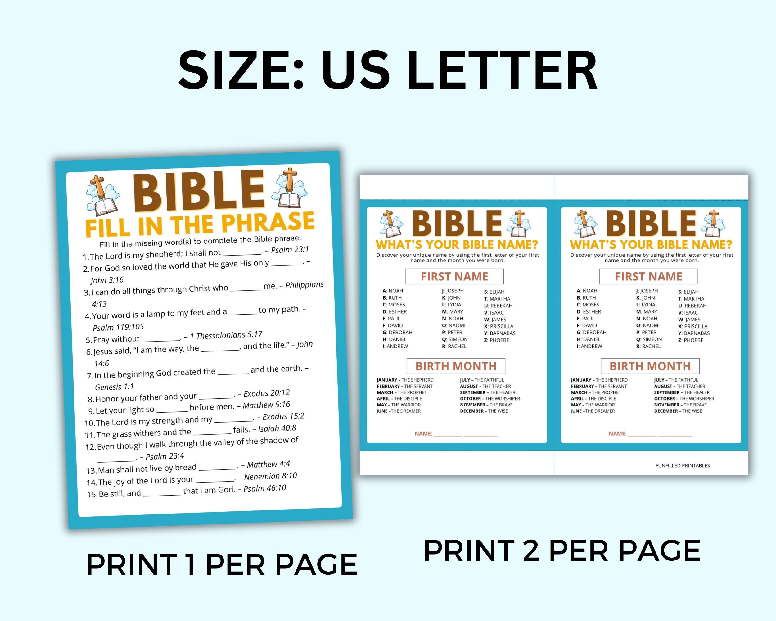 Bible Games Bundle, Christian Games, Church Activities, Sunday School ...