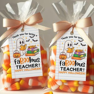 Faboolous Teacher Halloween Tag, Halloween Teacher Tag, Editable ...
