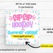 Sip Sip Hooray Summer Gift Tag, Summer Vacay End of School Teacher ...
