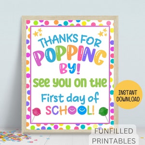 Thanks for Popping by Printable Sign, Meet the Teacher Student Lollipop ...