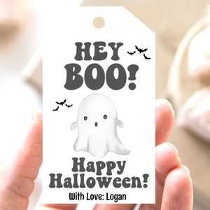 Halloween Favor Tags, Hey Boo Gift Tags, Trick or Treat Bag Tags ...