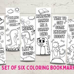 Dinosaur Bookmarks, Printable Coloring Bookmarks Dinosaur Coloring ...