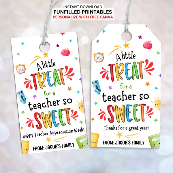 Teacher Treat Tag - Etsy