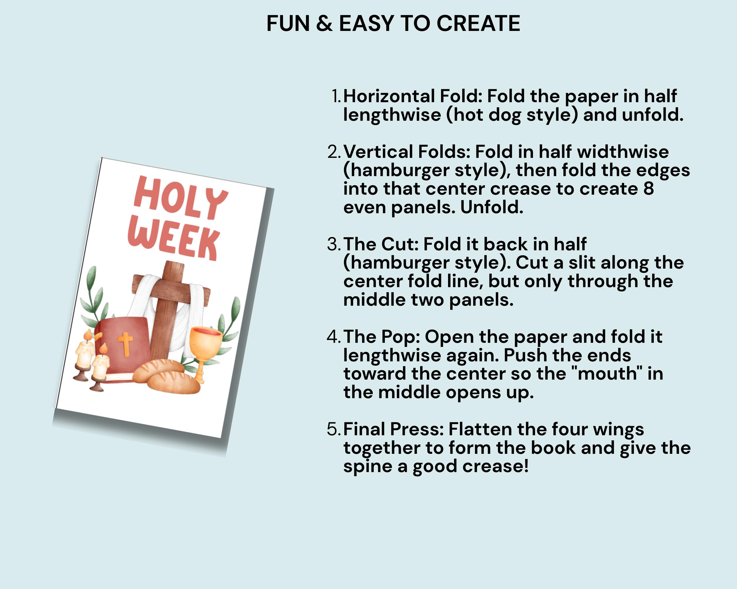 Holy Week Mini Book, Printable Holy Week Timeline Lesson, Easter Story ...
