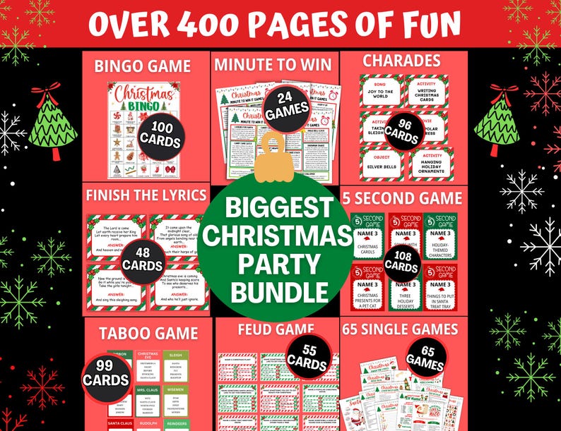 Ultimate Christmas Games Bundle, Printable Party Games, Christmas Games ...