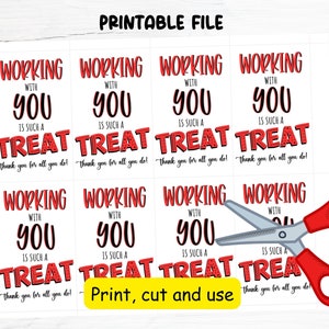 Employee Appreciation Tag, Treat Working With You Treat Tag, Thank You ...