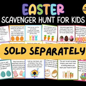 Easter Scavenger Hunt Clues Outdoor Easter Egg Hunt, Backyard Easter ...