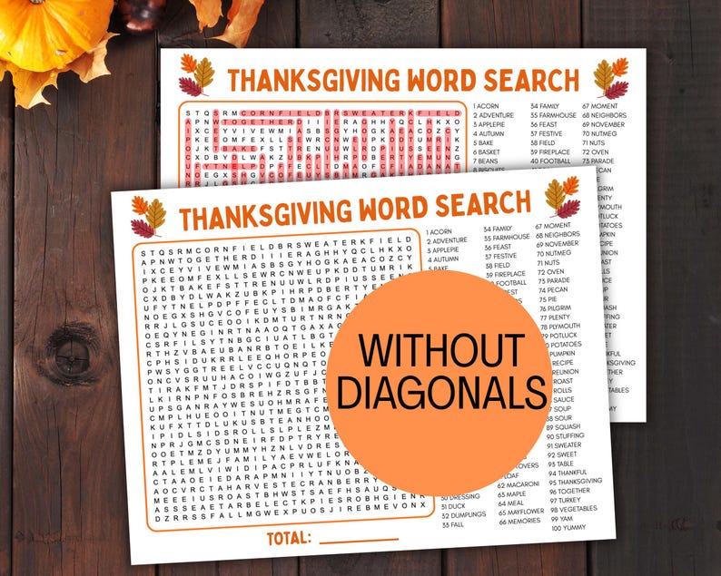 Giant Thanksgiving Word Search Printable, Word Find Thanksgiving Games ...