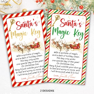 Santa's Magic Key Tag Printable Magical Christmas Key Tag, Christmas ...