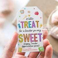 Sweet Treat Teacher Appreciation Tag, Teacher Sweet Treats Tag, Thank ...