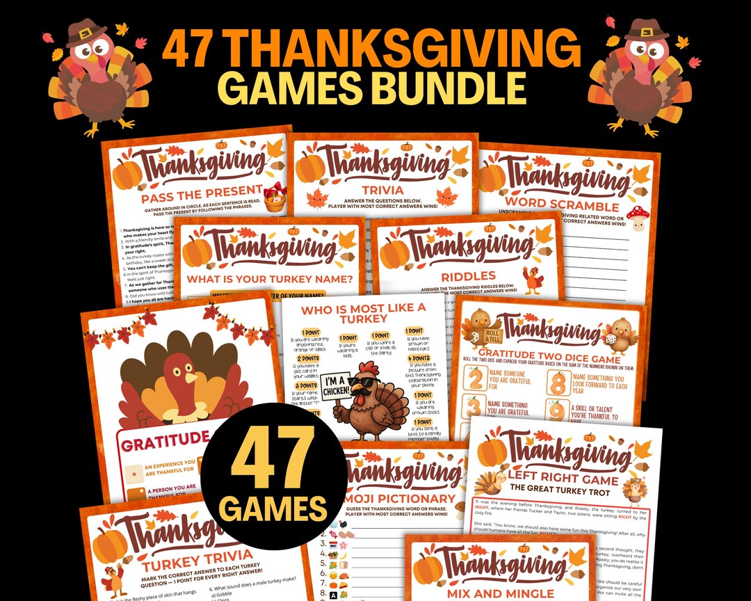 Thanksgiving Games, Thanksgiving Party Games for Adults Kids, Family ...