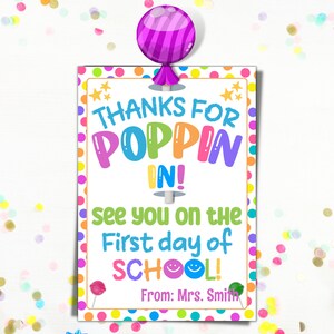 Back to School Lollipop Tag First Day of School Gift Thanks - Etsy