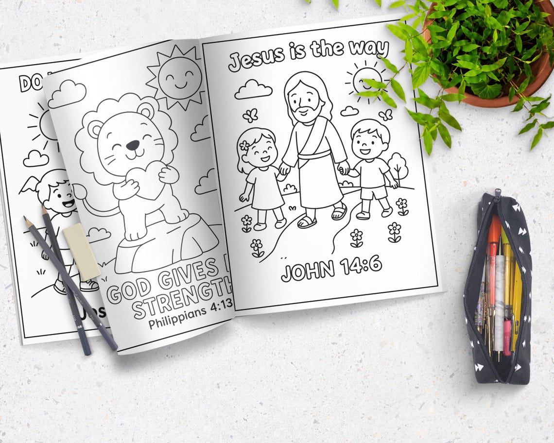 Bible Versus Coloring Pages for Kids, Christian Coloring Sheets ...