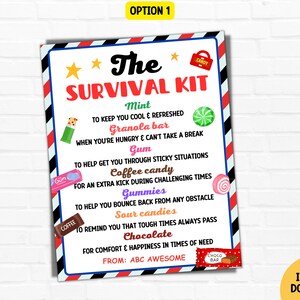 Survival Kit Tags, Team Staff Nurse Teacher Employee Coworker Volunteer ...