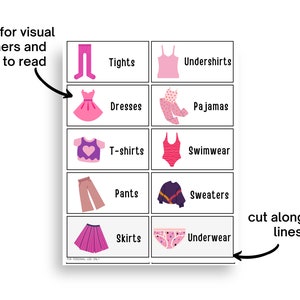 50 Kids Dresser Drawer Labels, Printable Kids Closet Storage Stickers ...