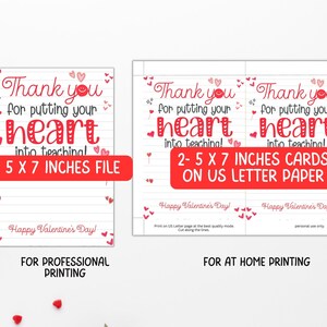 Teacher Valentine Gift Card Holder, Printable Valentines Teacher Gift ...