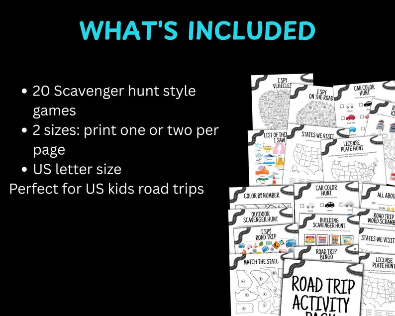 Road Trip Scavenger Hunts, Kids Road Trip Games Activities , Road Trip ...