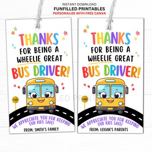 Bus Driver Gift Tag, Bus Driver Gift Tag,bus Driver Thank You Gift ...