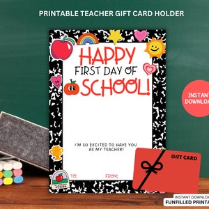 First Day of School Teacher Gift, Back to School Teacher Gift Card ...