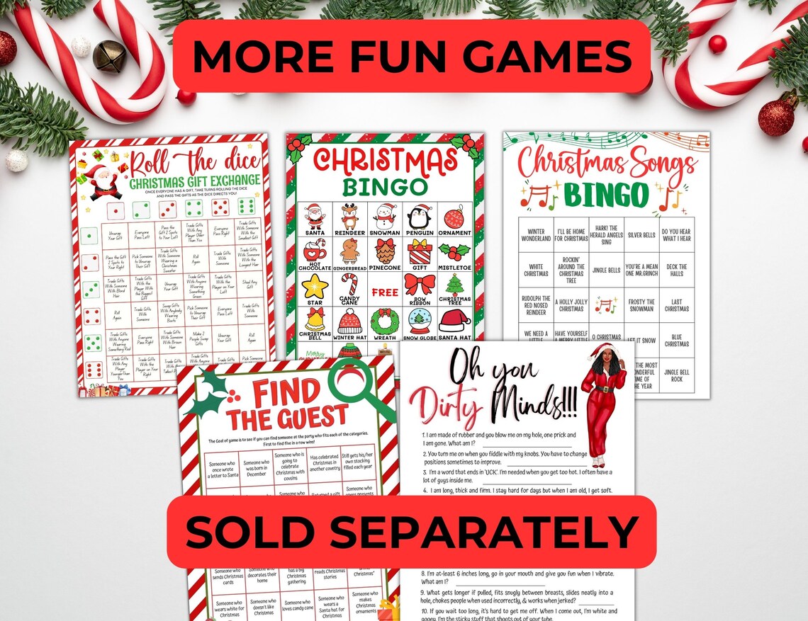 Christmas 5 Second Game, Printable Christmas Game for Kids Teen Adults ...