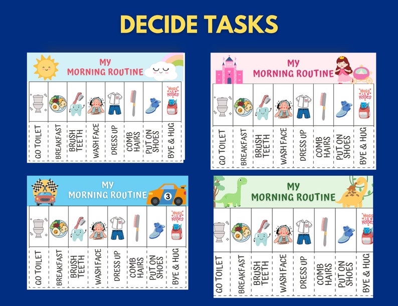 Custom Visual Morning Routine Chart for Kids Toddler Routine - Etsy