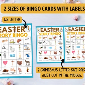 30 Easter Bingo Cards, Religious Easter Story Bingo Game, Christian ...