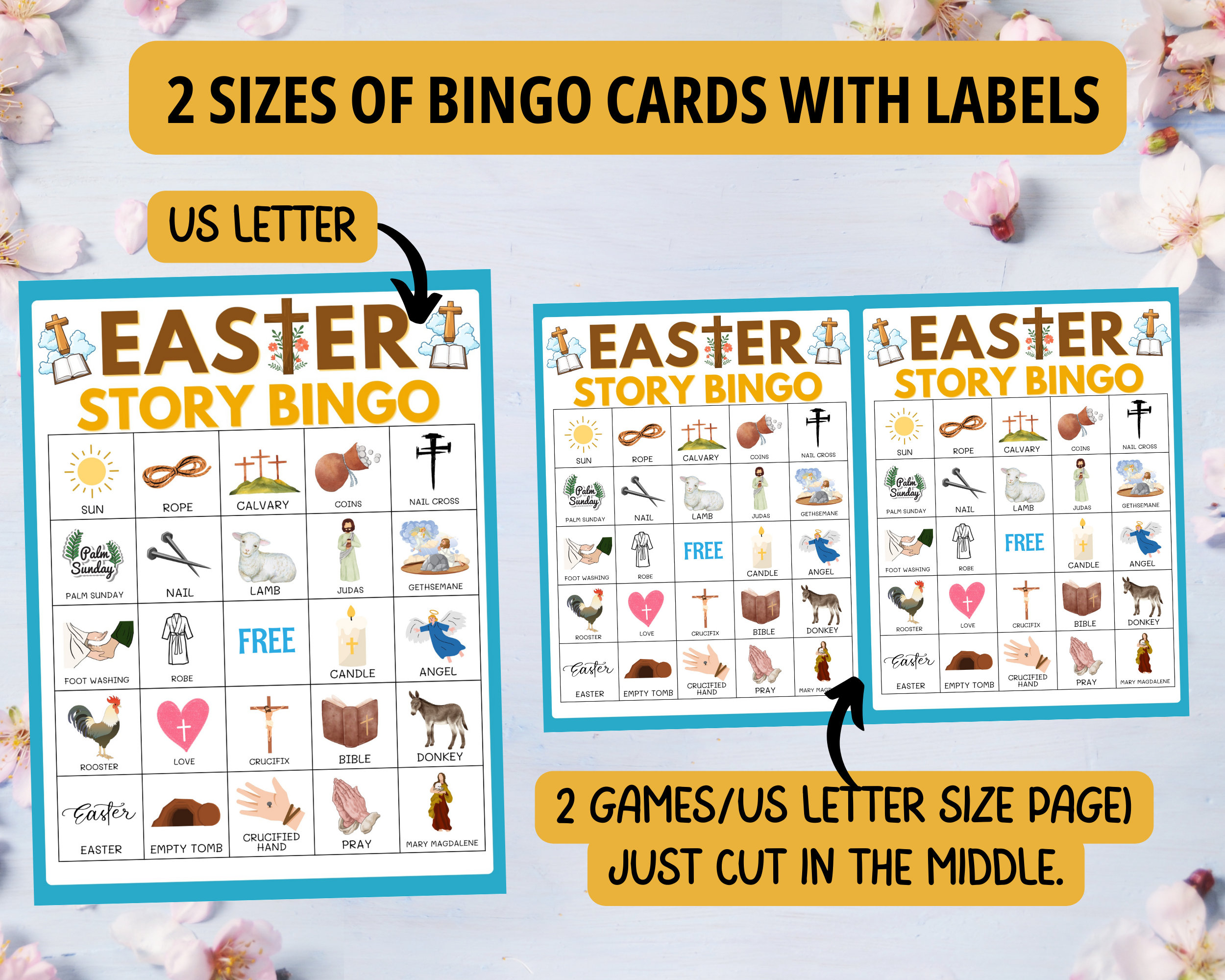 100 Easter Story Bingo Cards, Religious Easter Bingo Game, Christian ...