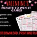Valentine's Day Minute to Win It Games, Valentines Day Games, Printable ...