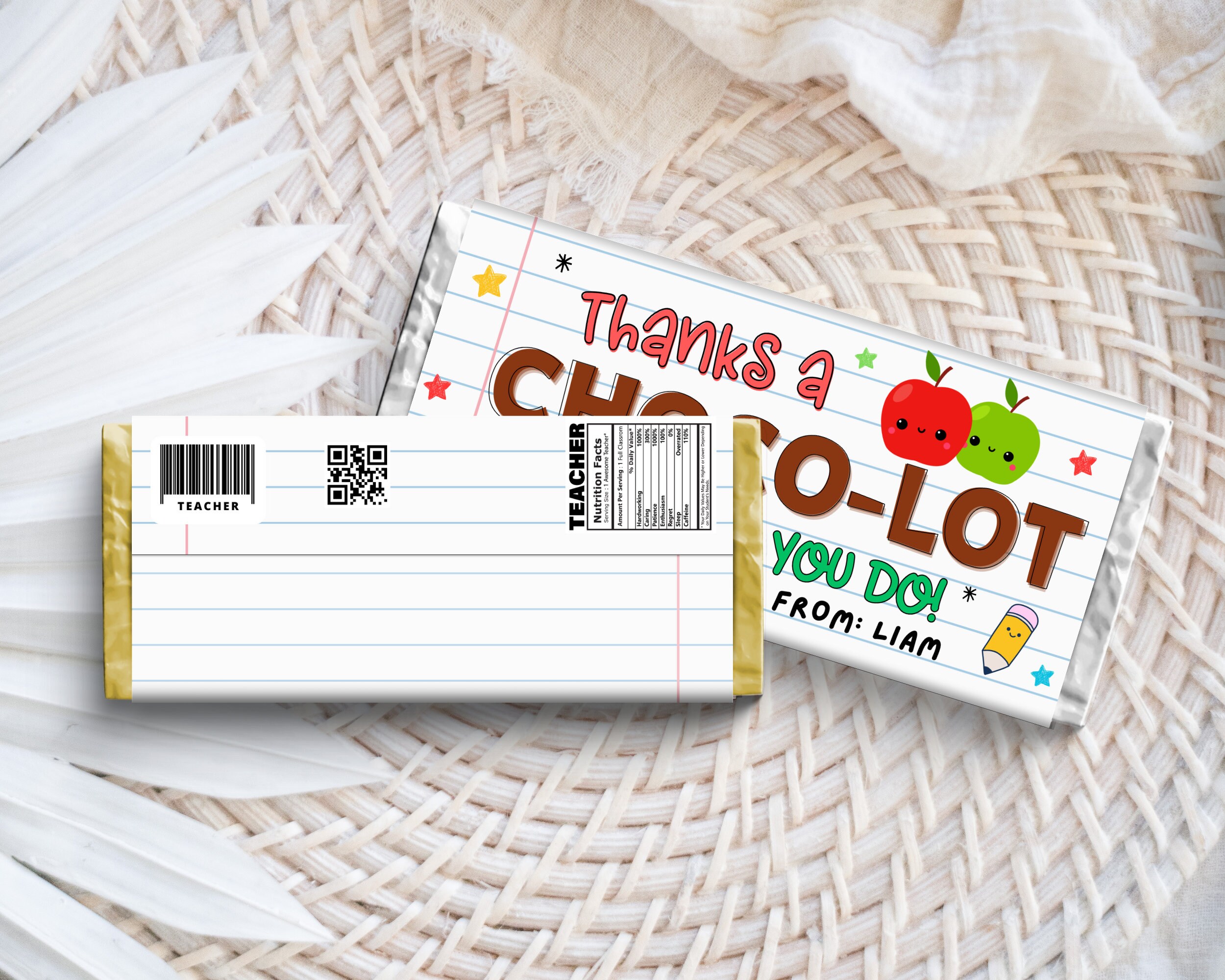 Teacher Chocolate Bar Wrapper Teacher Appreciation Candy Wrap, Thank ...