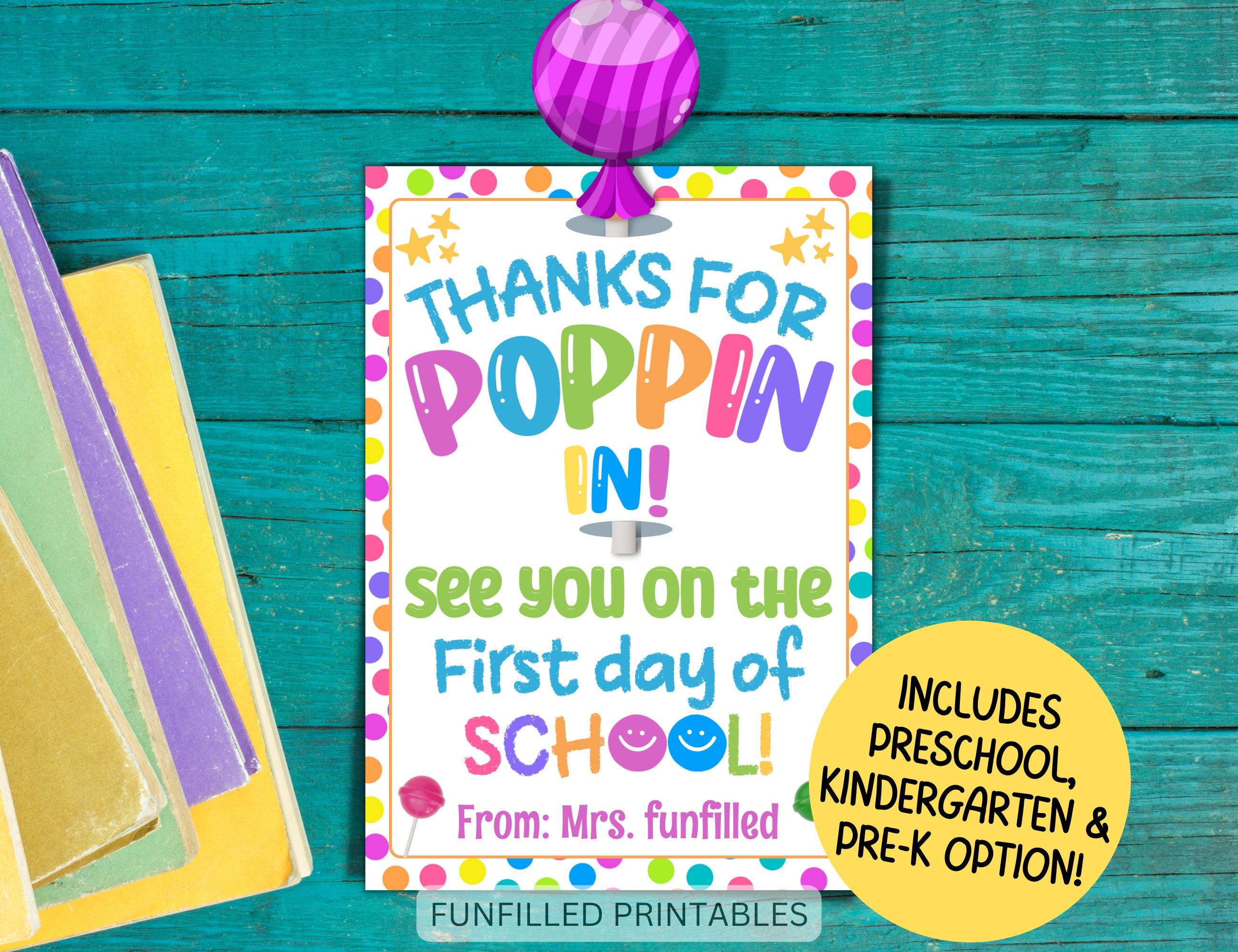 Back to School Lollipop Tag, First Day of School Gift, Thanks for ...