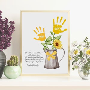 Mother's Day Handprint Craft Printable, Flower Handprint Art, Mothers ...