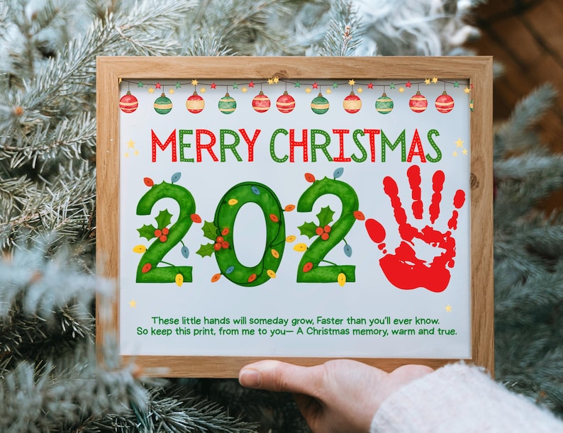 2025 Christmas Handprint Art Poem Printable, Christmas Keepsake, DIY ...