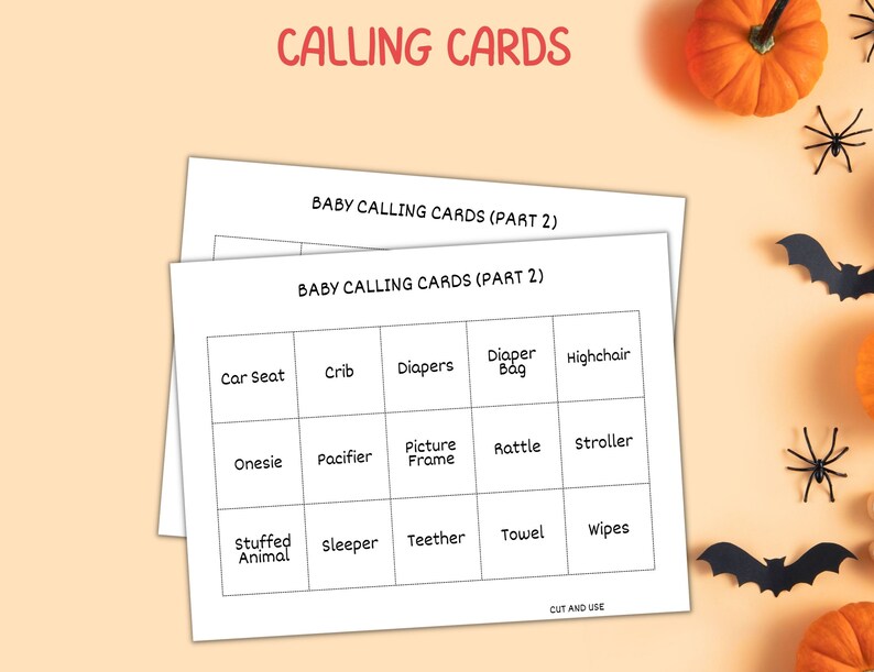 50 Halloween Baby Bingo Cards, Baby Shower Games, Gender Neutral ...
