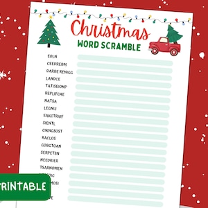 Christmas Word Scramble Game Printable Christmas Party Game for Kids ...