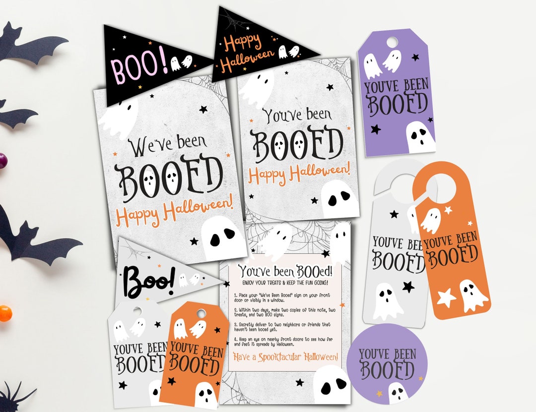 You've Been Booed Printable Halloween Tags Kit, We've Been Booed, Boo ...