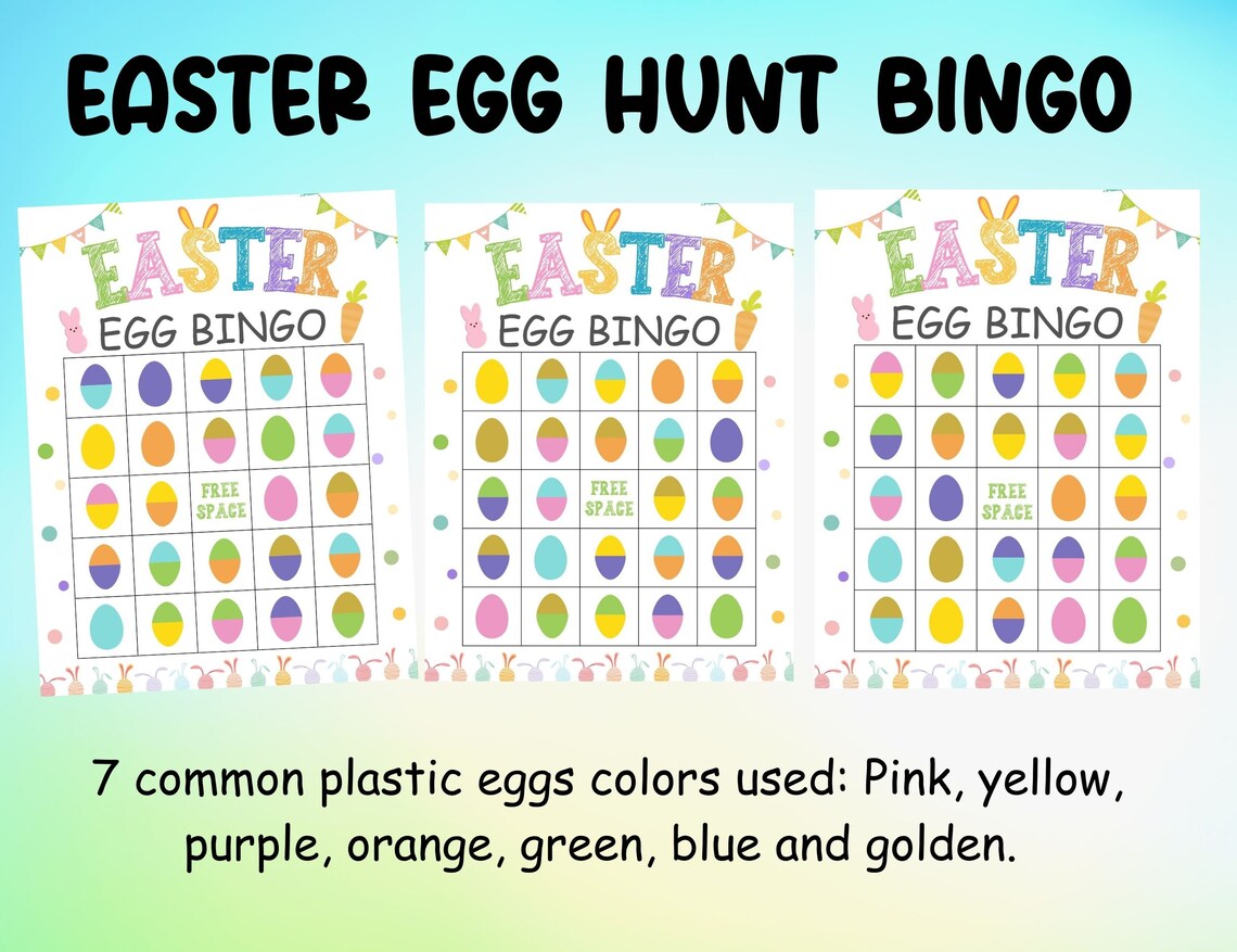 Easter Egg Bingo 60 Easter Bingo Cards Easter Party Games - Etsy