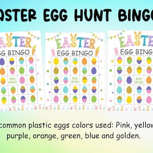 Easter Egg Bingo, 60 Easter Bingo Cards, Easter Party Games, Egg Hunt ...