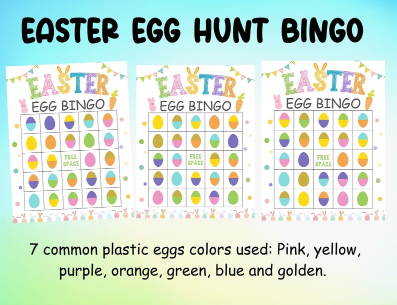 Easter Egg Bingo 60 Easter Bingo Cards Easter Party Games - Etsy