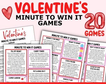 Valentine’s Day Game Night: 20 Minute to Win It Challenges! | Printable ...