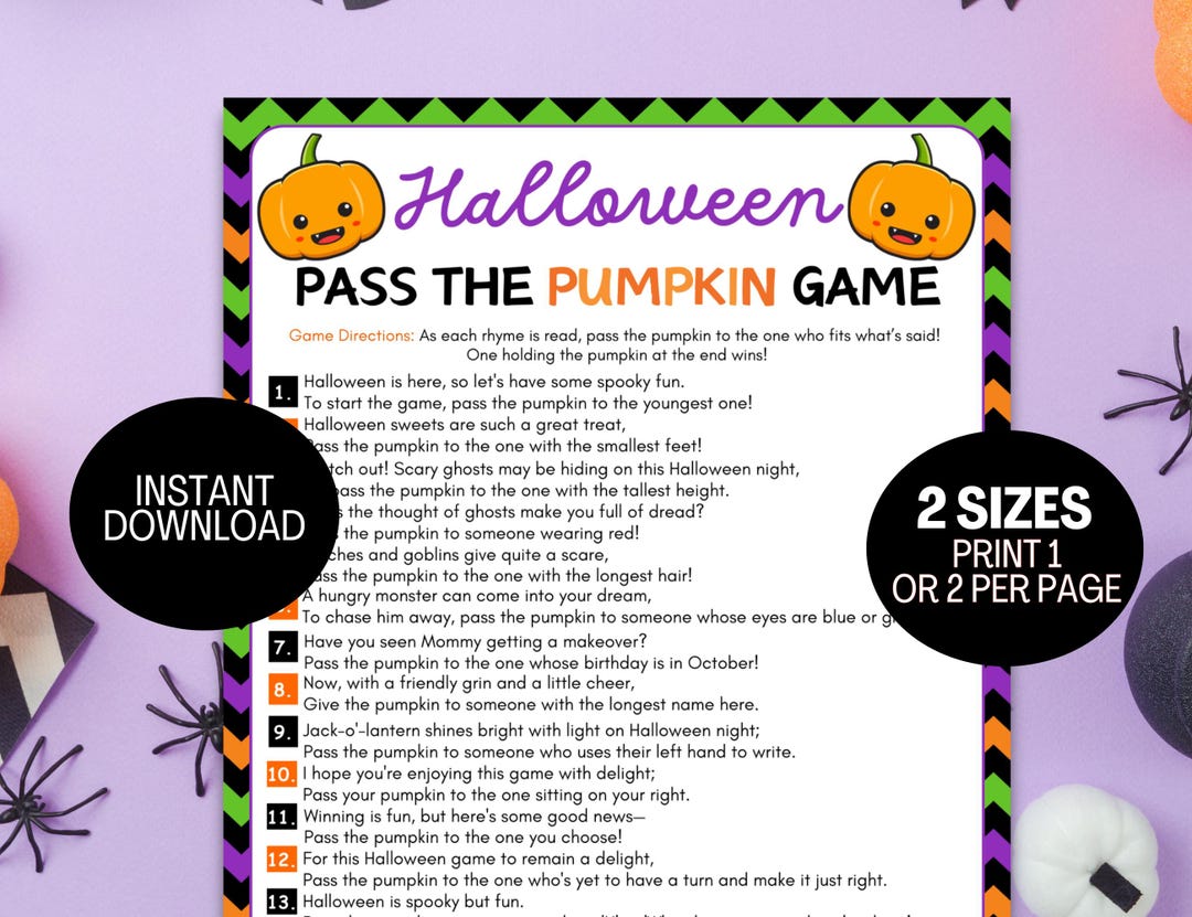 Pass the Pumpkin Game Halloween Games for Kids, Halloween Class Kids ...
