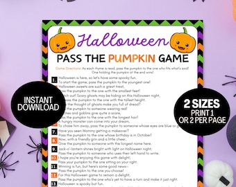 Pass the Pumpkin Printable Halloween Left Right Game, Fun Activities ...
