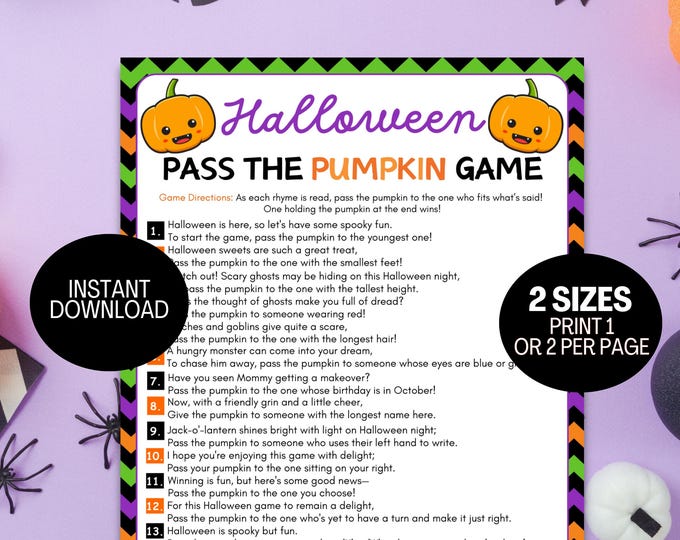 Pass the Pumpkin Printable Halloween Left Right Game, Fun Activities ...