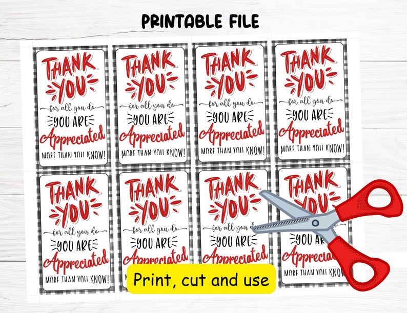 Happy Employee Appreciation Day Gift Tag Thank You for Gift - Etsy